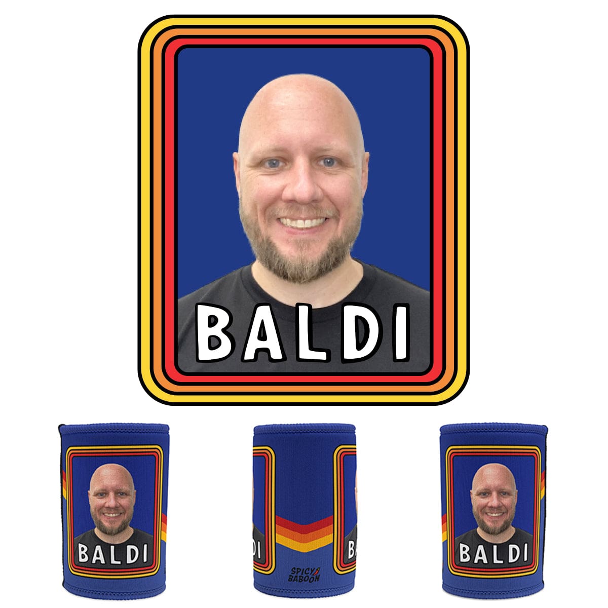 Baldi 👨🏻‍🦲 ️ – Personalised Stubby Holder