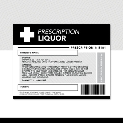 Prescription Liquor Bottle Labels 🥃 - Sticker