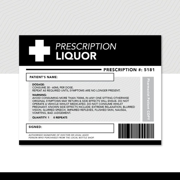 Prescription Liquor Bottle Labels 🥃 - Sticker