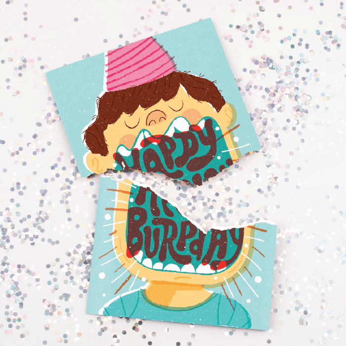 Endless Happy Birthday Burps 😮‍💨🔊 Joker Greeting Prank Card Glitter
