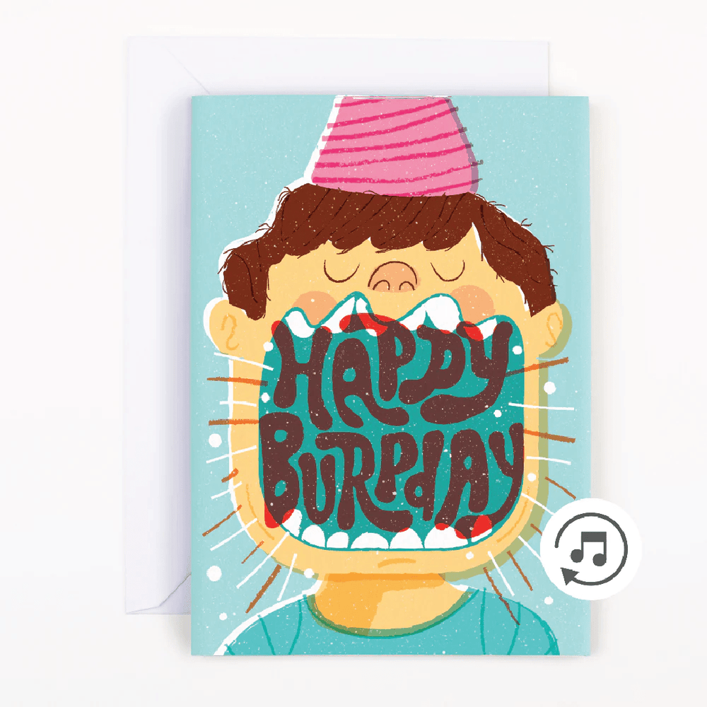 Endless Happy Birthday Burps 😮‍💨🔊 Joker Greeting Prank Card Glitter