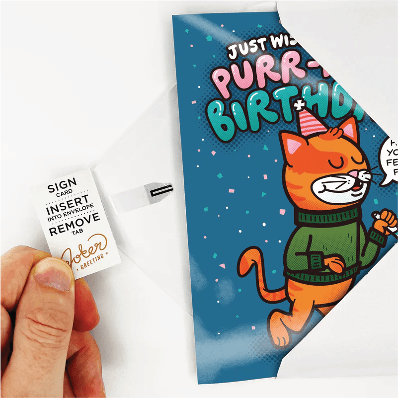 Endless Meowy Birthday 🐱🎉🔊 - Joker Greeting Prank Card (Glitter + Soun