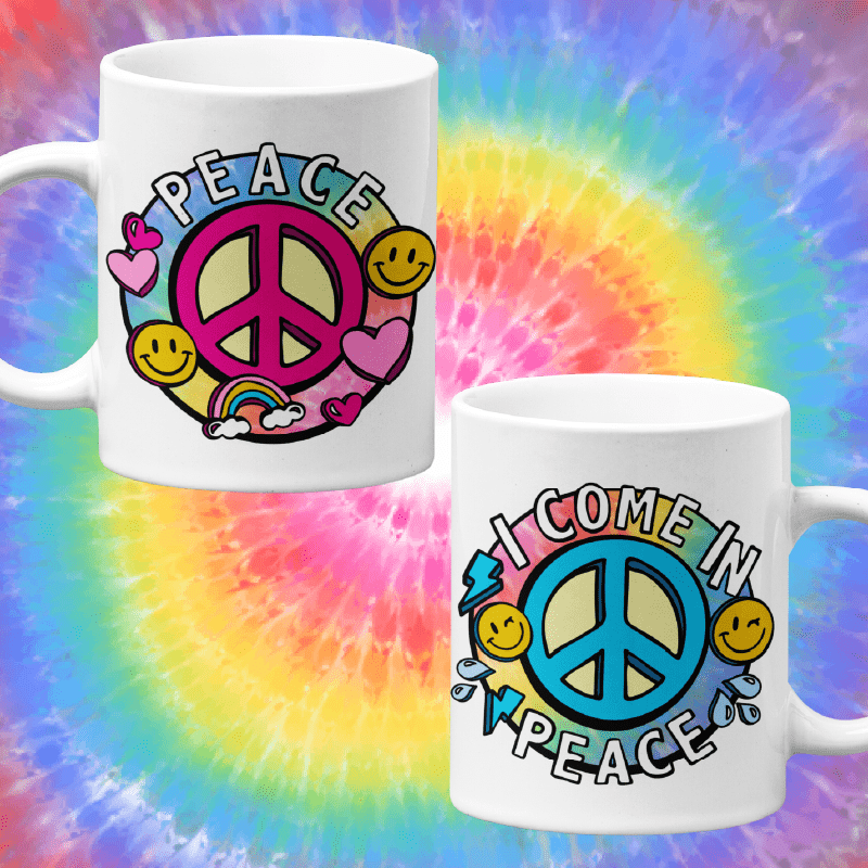 Peace & I Come In Peace ☮️ – Coffee Mug (Pair)