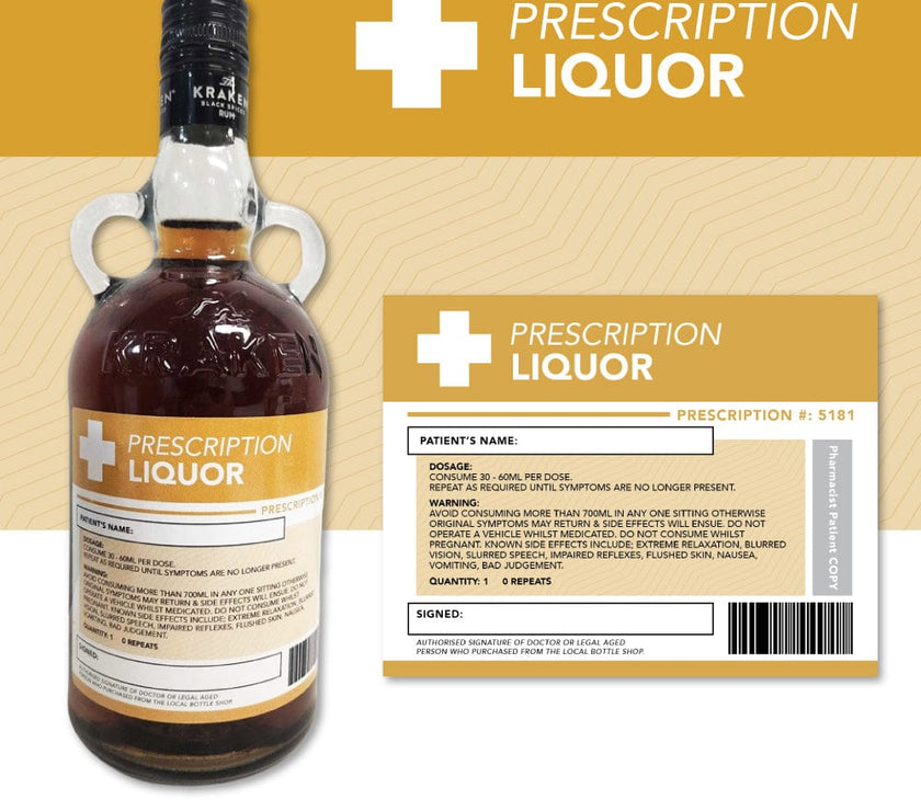 Prescription Liquor Bottle Labels 🥃 - Sticker