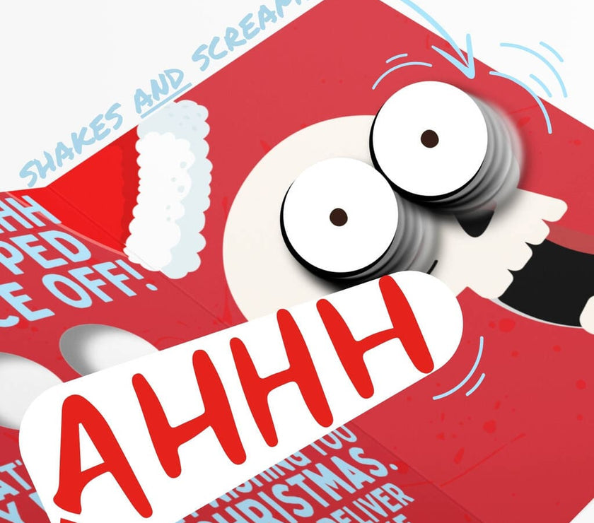 Santa Face Rip Christmas Card 🎅🎄- Scream & Shake Prank Card