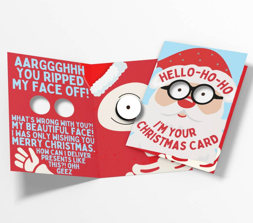 Santa Face Rip Christmas Card 🎅🎄- Scream & Shake Prank Card