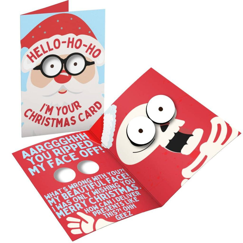 Santa Face Rip Christmas Card 🎅🎄- Scream & Shake Prank Card