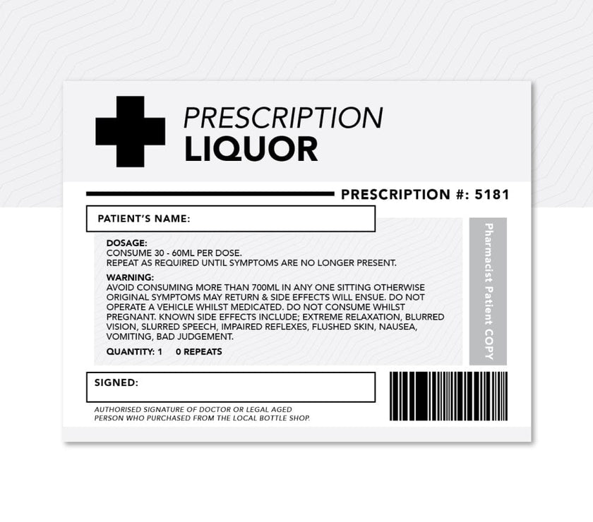 Prescription Liquor Bottle Labels 🥃 - Sticker