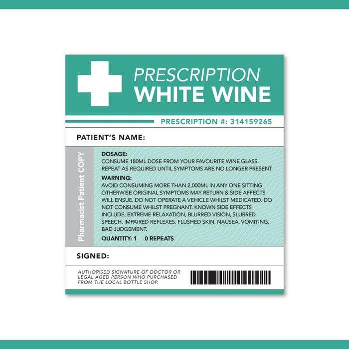 Prescription Wine Bottle Labels 🍷 - Sticker